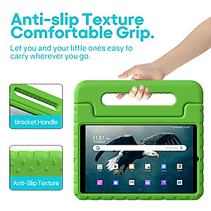 Thoreta Kids Case for LG G Pad 5 10.1 FHD Tablet 2019 Released, Shockproof Lightweight Sturdy Protection Cover with Convertible Handle Stand, Model: LM-T600/LM-T605, Green
