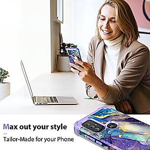 Rancase Compatible with Moto G Power 2022 Case,Three Layer Heavy Duty Shockproof Protection Hard Plastic Bumper +Soft Silicone Rubber Protective Case for Moto G Power 2022,Purple