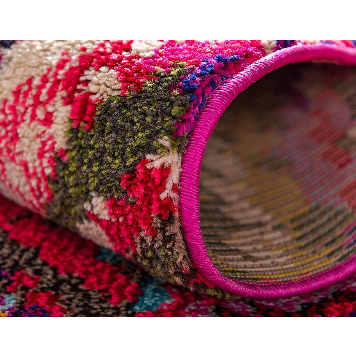 Unique Loom Estrella Collection Colorful, Abstract, Geometric, Gradient, Modern Area Rug, 5 ft x 8 ft, Multi/Pink