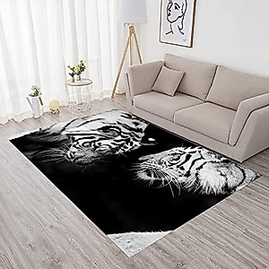 LGGQQW Black White Tigers Area Rug Home Decor