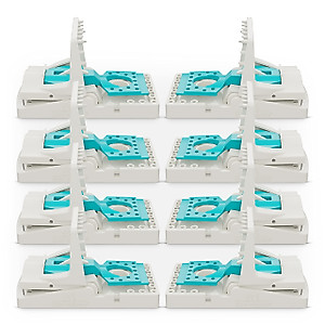 Kat Sense Mouse Traps for House, Reusable Humane Snap Trap That Works, Effective Indoor Mousetrap, Pack of 8 Small Mice Rodent Rat Traps
