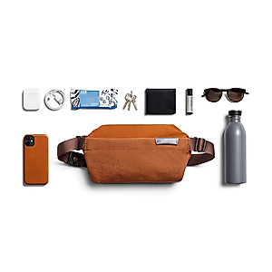 Bellroy Mini Sling Slim Shoulder Bag for Men and Women, Lightweight, Water Resistant, Multiple Organisation Compartments - Bronze