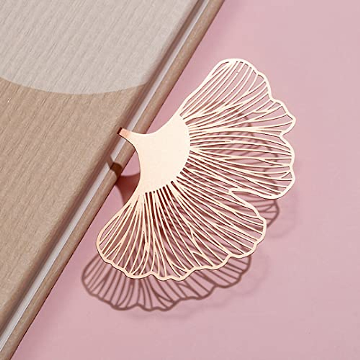 2 Pcs Hollow Metal Bookmarks Retro Flowers Leaves Reading Markers with Chinese Knot Tassel for Students Teachers Gift Giving Rose Gold Lotus Ginkgo