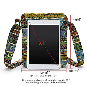 OPQRSTU Women's Retro Small Size Canvas Shoulder Bag Hippie Hobo Crossbody Handbag Casual Tote (Green)