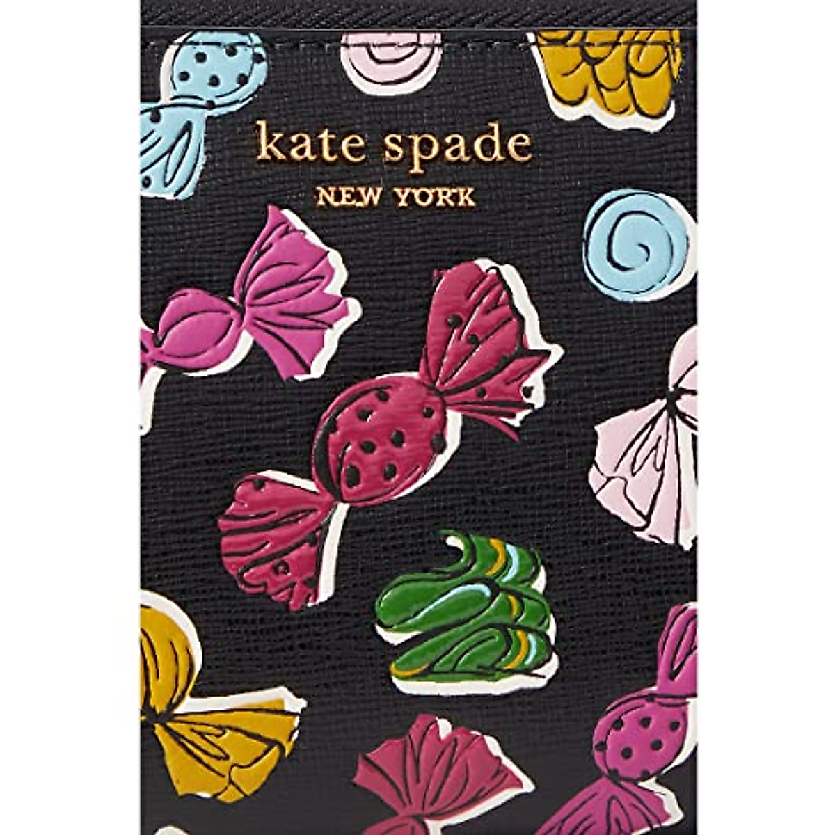 Kate Spade New York Bon Bon Candy Print Zip Around Continental Wallet Black Multi One Size
