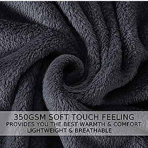 Soft Queen Size Blanket for All Season Warm Fuzzy Microplush Lightweight Thermal Fleece Summer Autumn Fall Winter Spring Blankets for Queen Full Bed Couch Sofa,90x90 Inches,Dark Gray