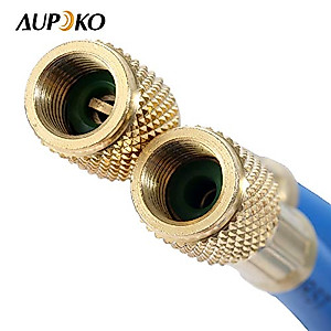 Aupoko R410A AC Refrigerant Charging Hoses, 60’’ R410A HVAC Charging Hose with 1/4’’ SAE Flare, with 800 PSI Working Pressure for R410A R22 R134A R12 R502 Air Condition System