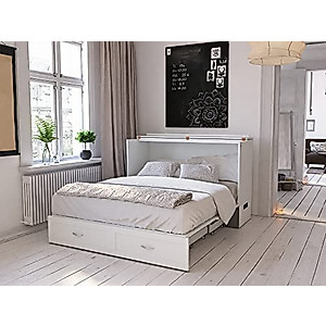 AFI Hamilton Murphy Bed Chest with Charging Station, Queen, White