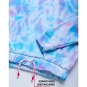 Reebok Girls Sweatsuit - 2 Piece Performance Fleece Sweatshirt and Jogger Sweatpants - Tie Dye Activewear Set for Girls, 7-12, Size 7, Tie Dye Pink