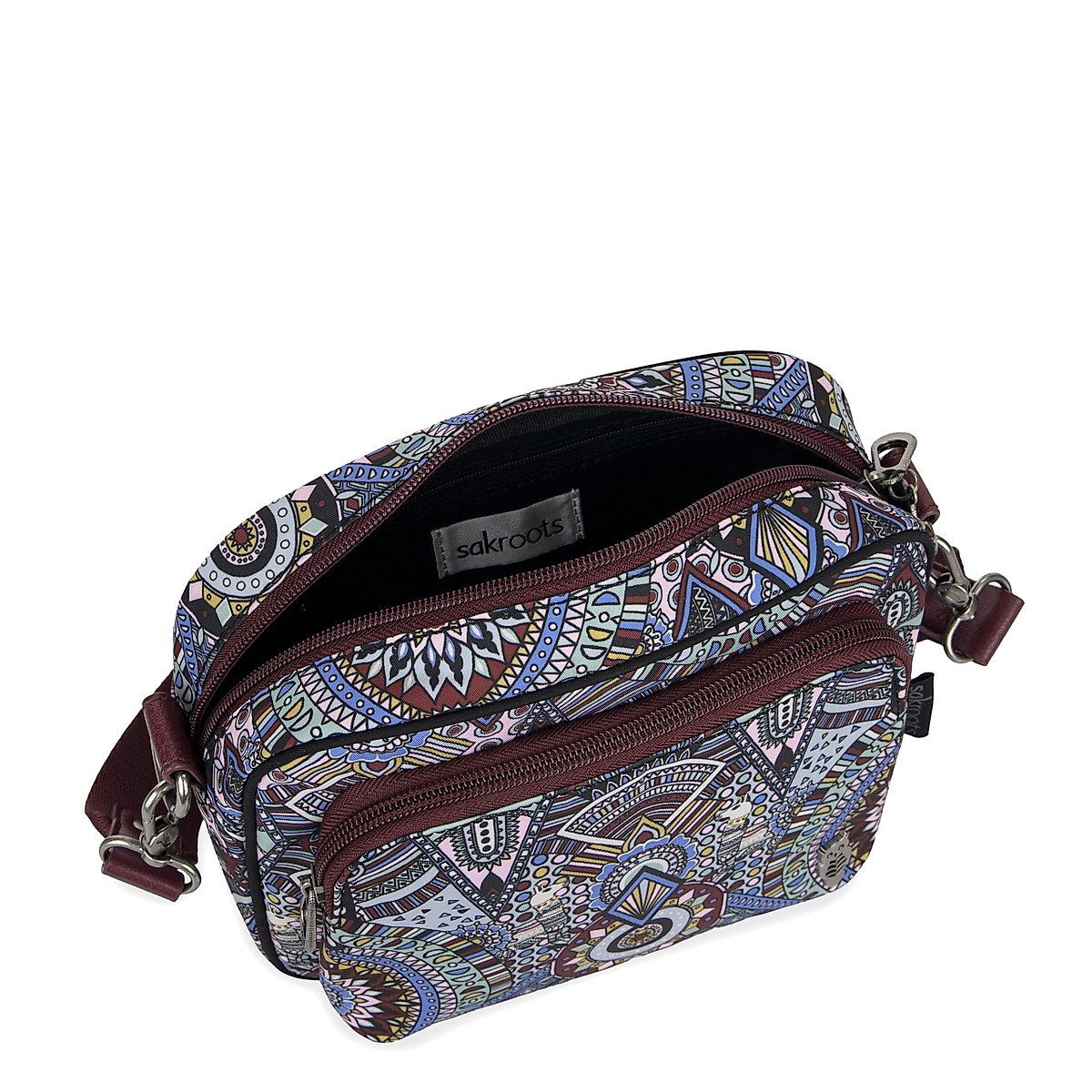 Sakroots Westwood Crossbody in Eco Twill, Removable Crossbody Strap, Cabernet Wanderlust