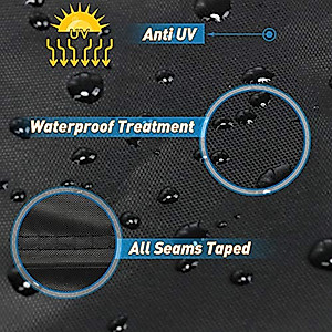 JESTOP Patio Furniture Covers, 96 Inch Rectangular Outdoor Table Cover Waterproof, Heavy Duty 600D Oxford Fabric Patio Table and Chair Cover Anti-UV with 4 Windproof Buckles, 96" L x 64" W x 40" H