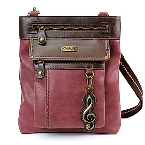 Chala Handbags Cleff Note 3-in-1 Gemini Crossbody Handbag Purse (Burgundy)