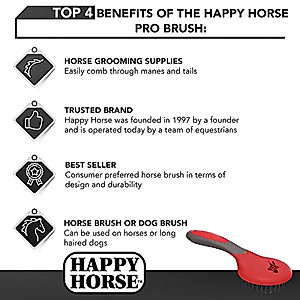 Happy Horse Supplies, Mane & Tail Horse Brush for Horses and Dogs (Red)