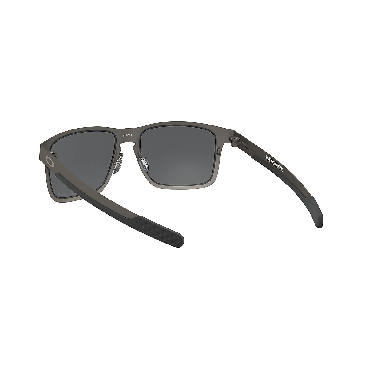 Oakley Men's OO4123 Holbrook Metal Square Sunglasses, Matte Gunmetal/Prizm Black Polarized, 55 mm