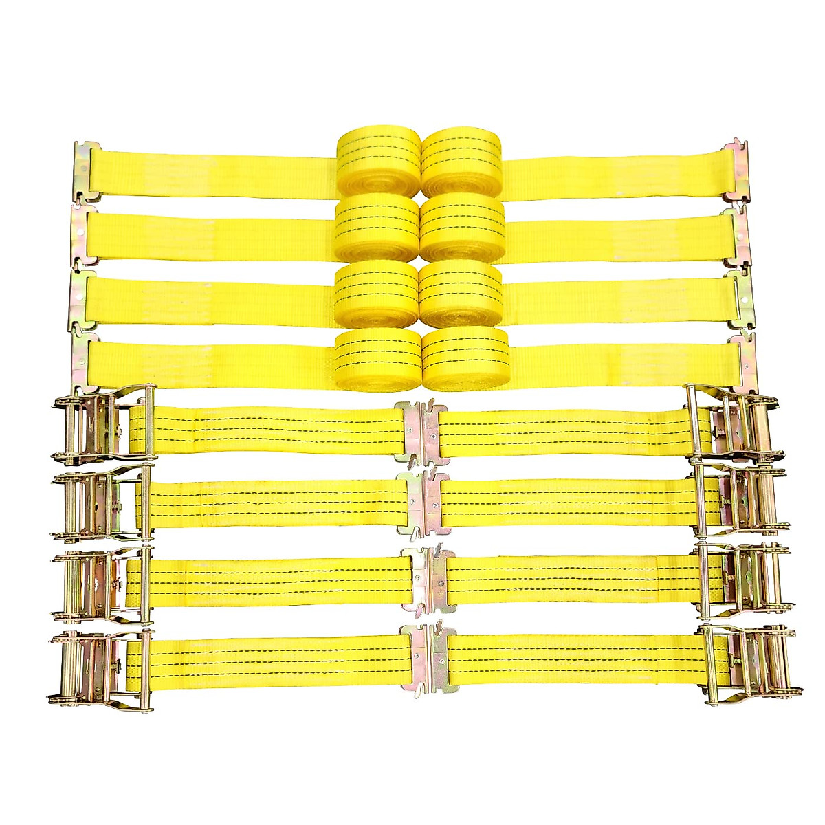 8 Pack E-Track Ratchet Straps 2" x15' 4400LB Tie Down