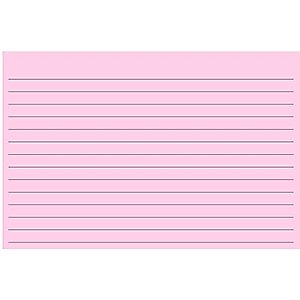 Colonial Cards: 100 Color Cardstock 4" x 6" Index Cards, Pink, Lined Landscape Format