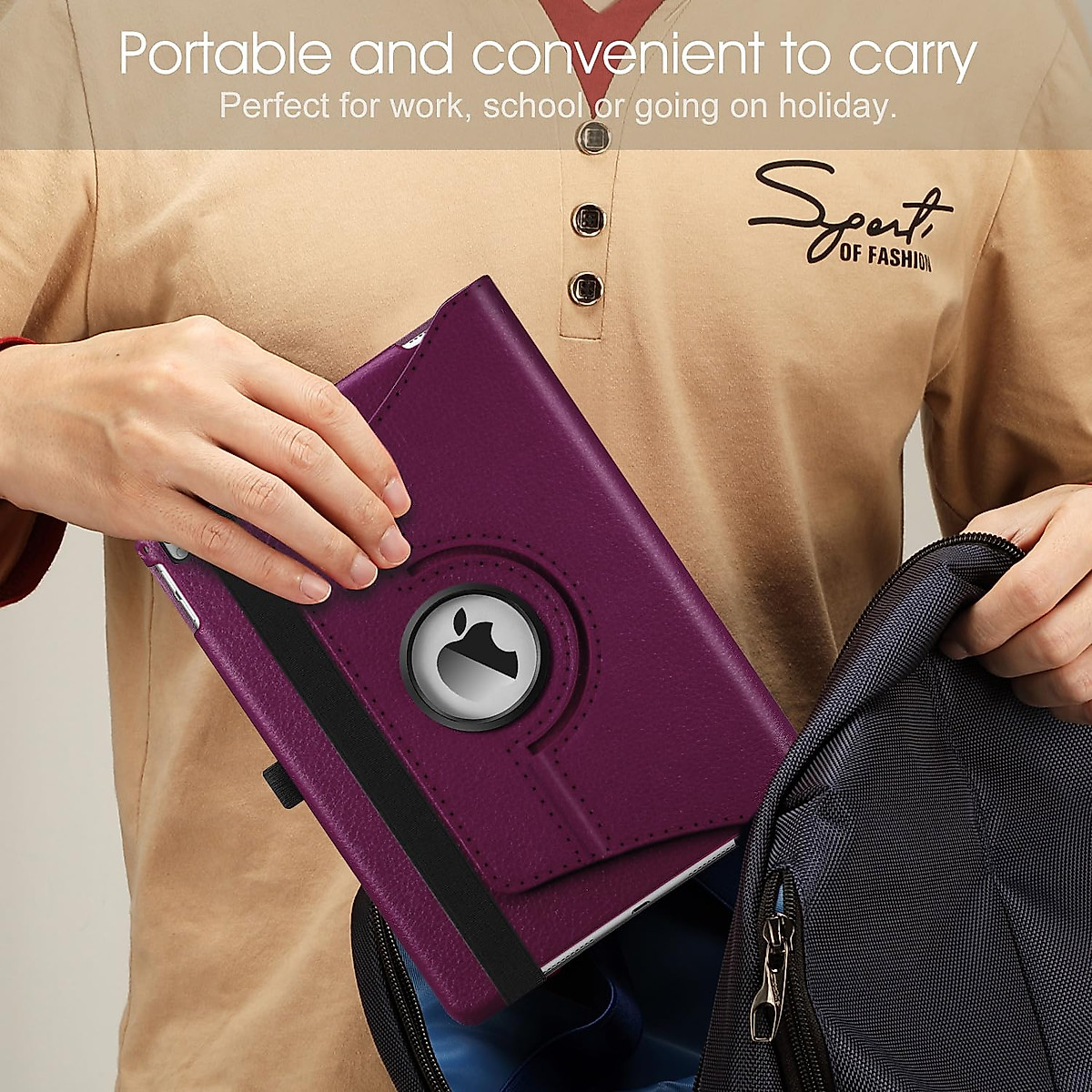 Fintie Case for iPad Pro 9.7-360 Degree Rotating Stand Protective Cover with Smart Stand Cover Auto Sleep/Wake Feature for iPad Pro 9.7 Inch (2016 Version), Purple