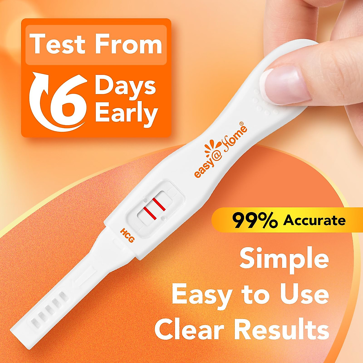 Easy@Home 3 Pregnancy Test Sticks - hCG Midstream Tests, Powered by Premom Ovulation Predictor iOS and Android App, Over 99% Accurate, High Sensitivity Result, 6 Days Before Missed Period