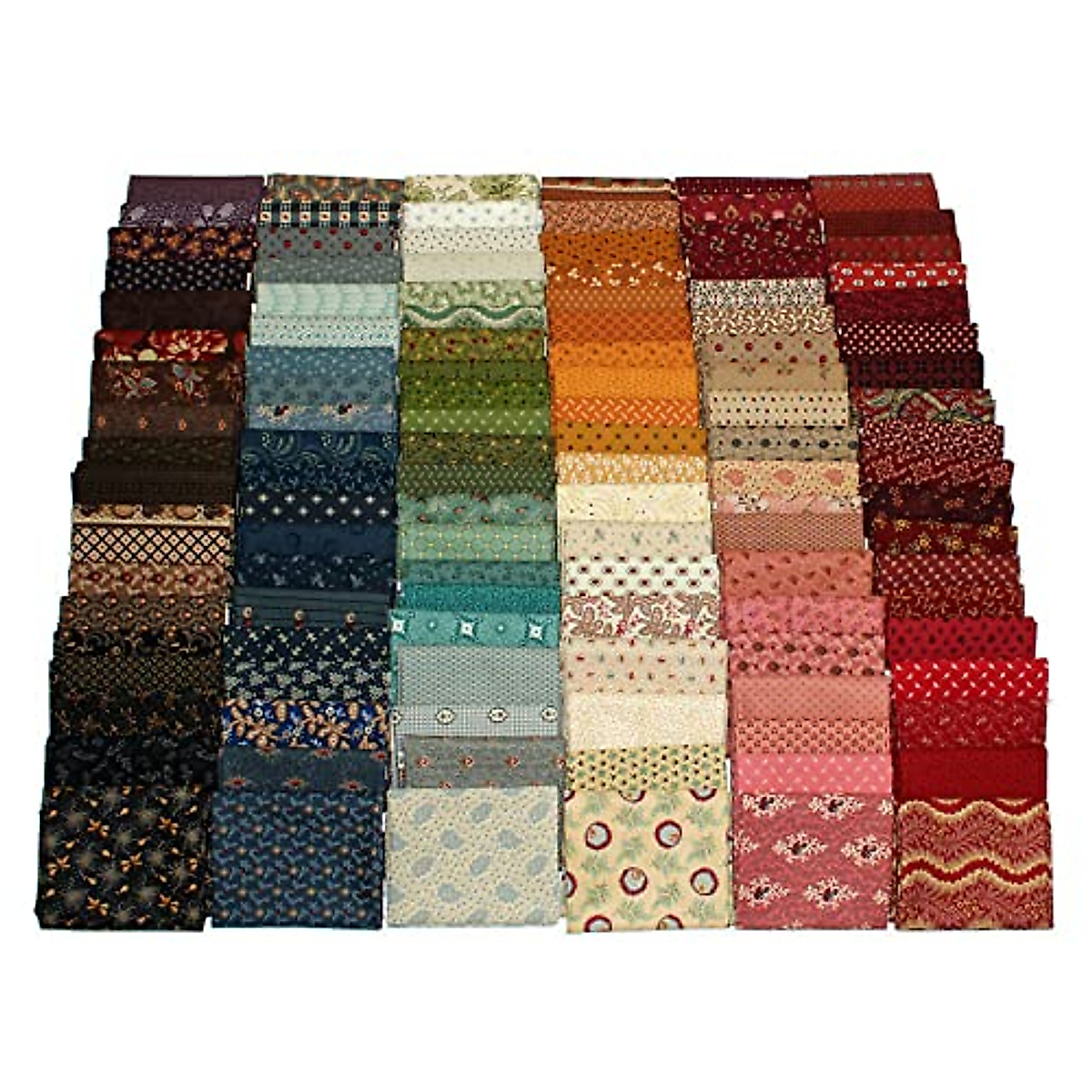 Fields 10 Fat Quarters - American Civil War Fat Quarter Bundle 1800's Historical Reproduction Quality Quilters Cotton Fabrics FQs