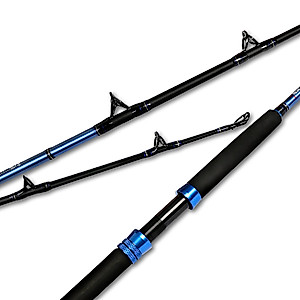 Fiblink 1-Piece Fishing Rod Saltwater Trolling Rod Cat Catfish Rod Conventional Boat Fishing Pole（30-50lb,6-Feet,Medium Heavy）