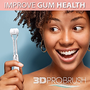 3D PRO BRUSH | 3-Sided Toothbrush | 7-Pack Replacement Heads | 3X Triple Clean + Soft Gum Massage| Built-In Tongue Scraper | Sustainable Eco-Friendly Design | Kids Adults Braces Travel | MADE IN USA
