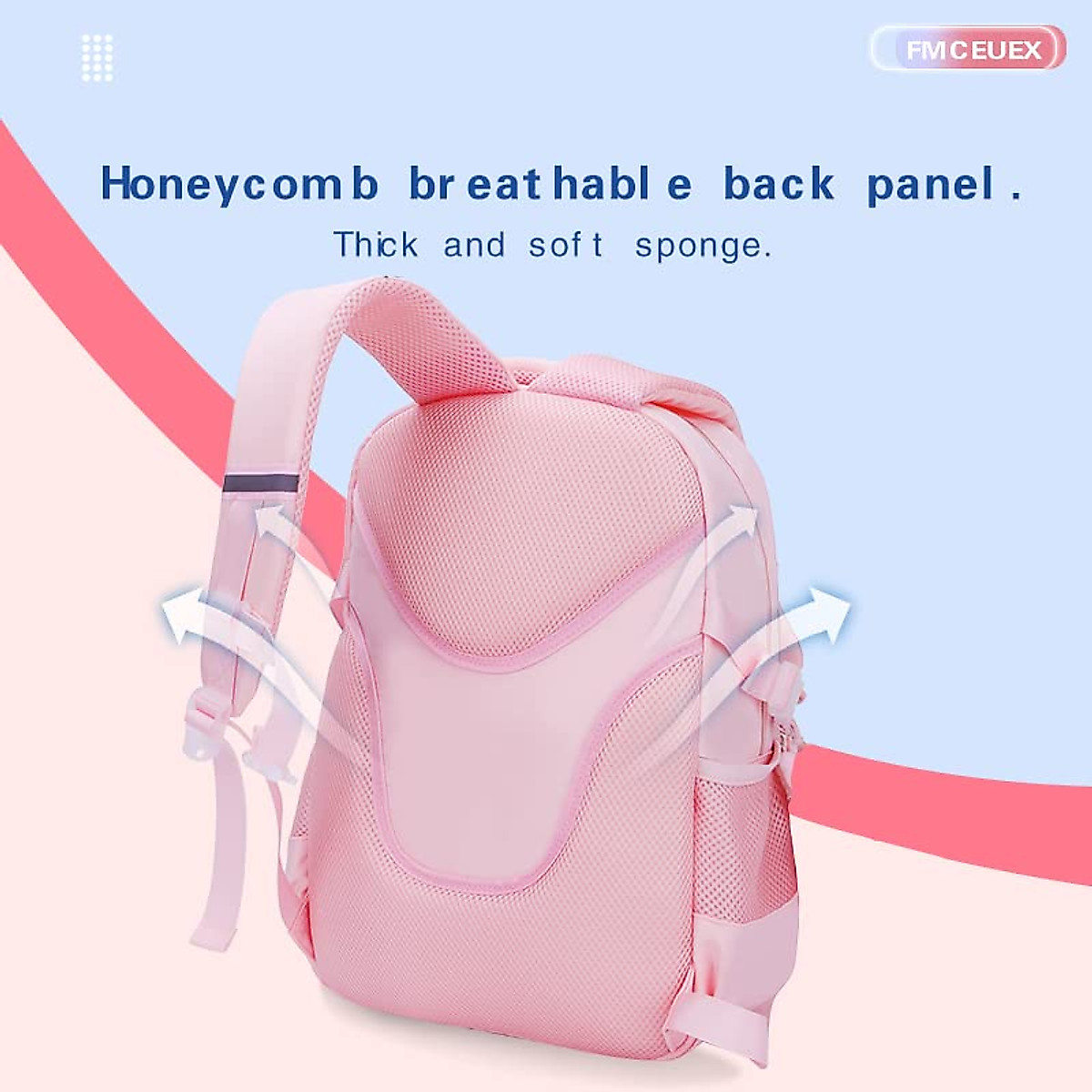 FMCEUEX Kawaii Backpack For Boys Girls,Unicorn Rainbow School Backpacks,With Compartments Applicable to Laptop Bag Travel Bag,Blue Medium 16.5in