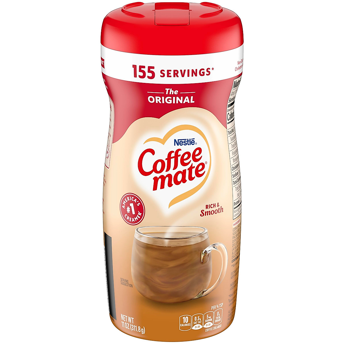 Coffee mate The Original Powder Creamer, 11 oz (Pack of 4) with By The Cup Scoop
