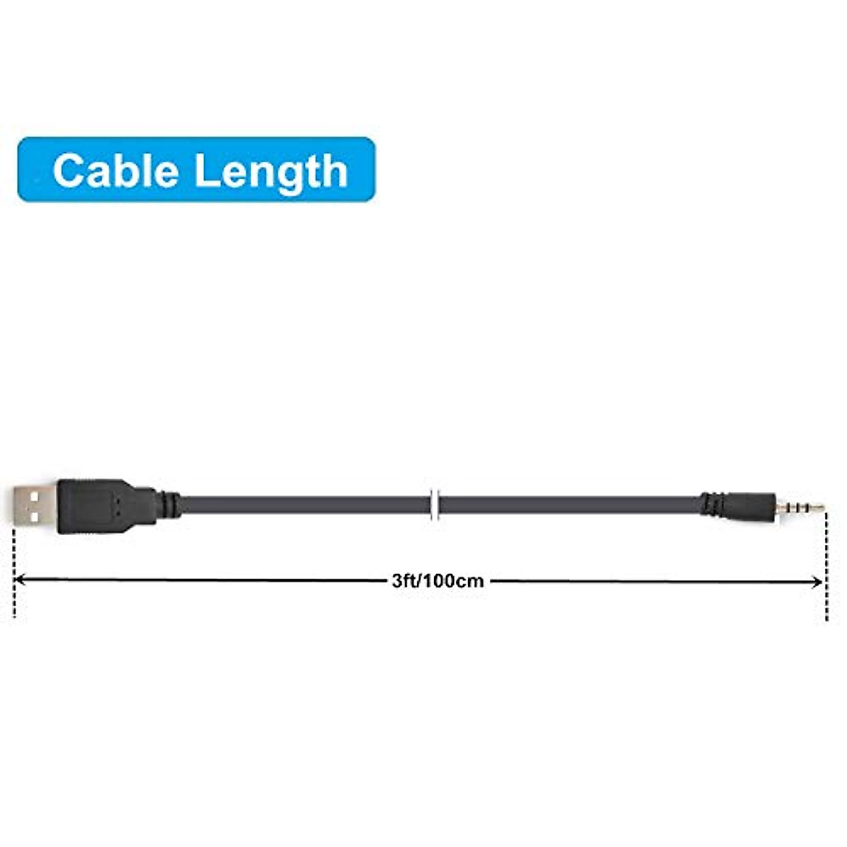 Ancable USB to 2.5mm Male, Headphone Charger Cable for JBL Synchros E30 E40BT E45BT E50BT EB40 S400BT S400 S500 S700 J56BT Wireless Headphones Replacement Charging Cable