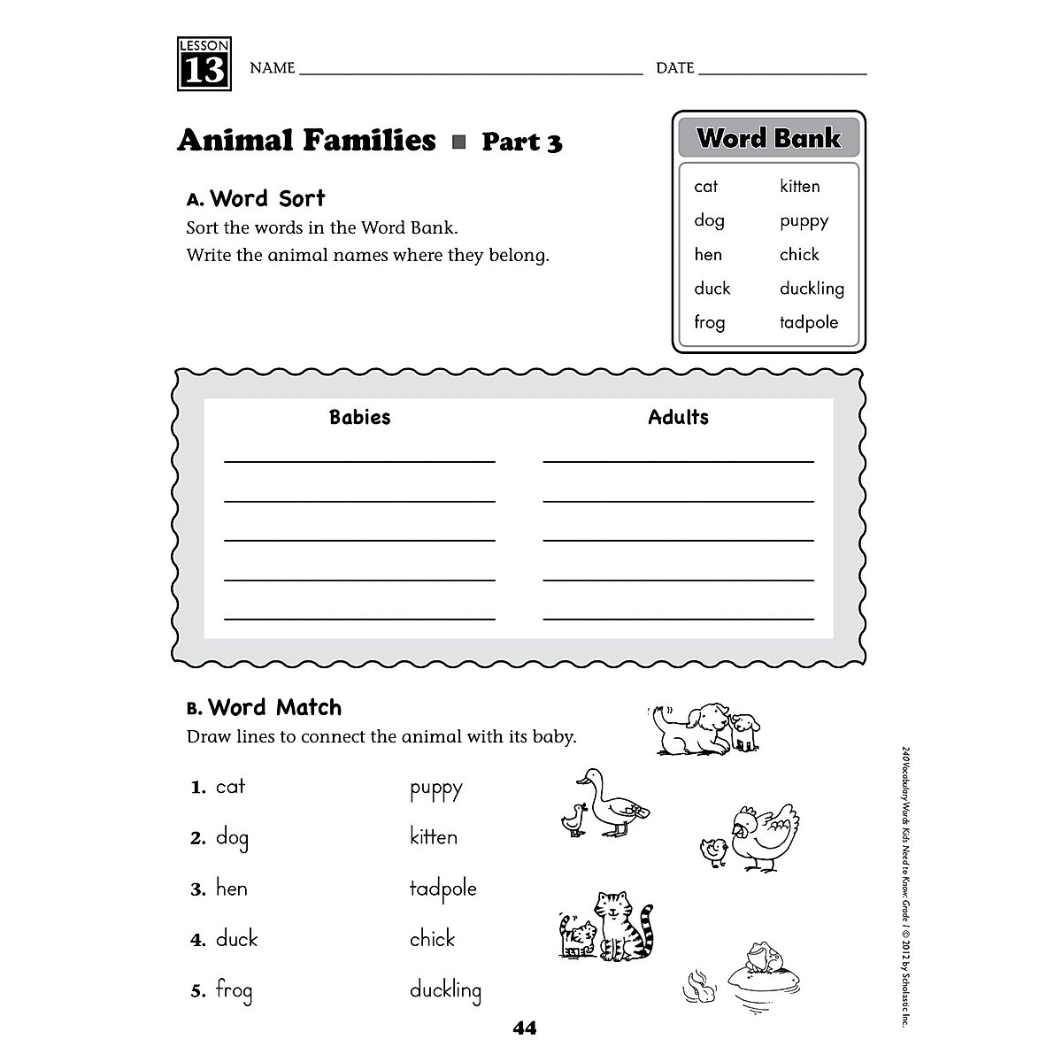 240 Vocabulary Words Kids Need to Know, Grade 1: 24 Ready-to-reproduce Packets That Make Vocabulary Building Fun & Effective