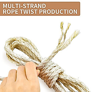 Cat Sisal Rope 164-Feet 4mm for Scratcher Repair and Replace Scratching Post, DIY Hemp Twine Rope for Cat Tree Tower Carpet Mat Kicker House, Pet Toy, and Crafts Gardening Home Decorating