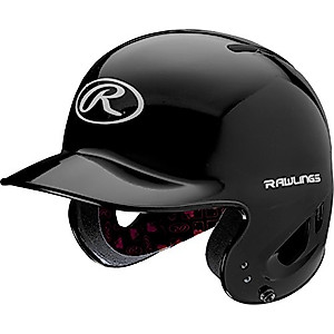 Rawlings MLB Inspired NOCSAE T-Ball Clear Coat Batting Helmet, Black, One Size