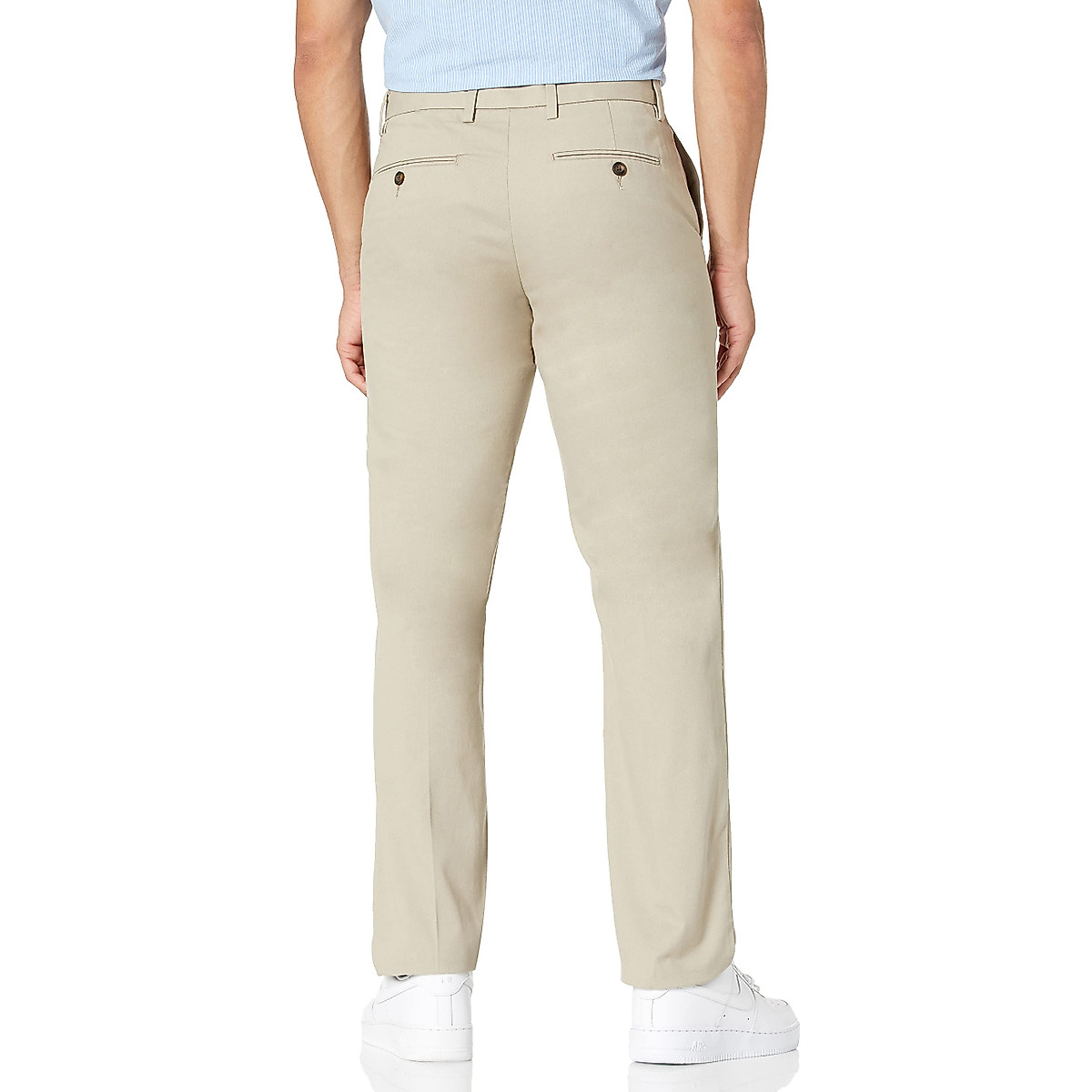 Amazon Essentials Men's Slim-Fit Wrinkle-Resistant Flat-Front Chino Pant, Khaki Brown, 34W x 32L