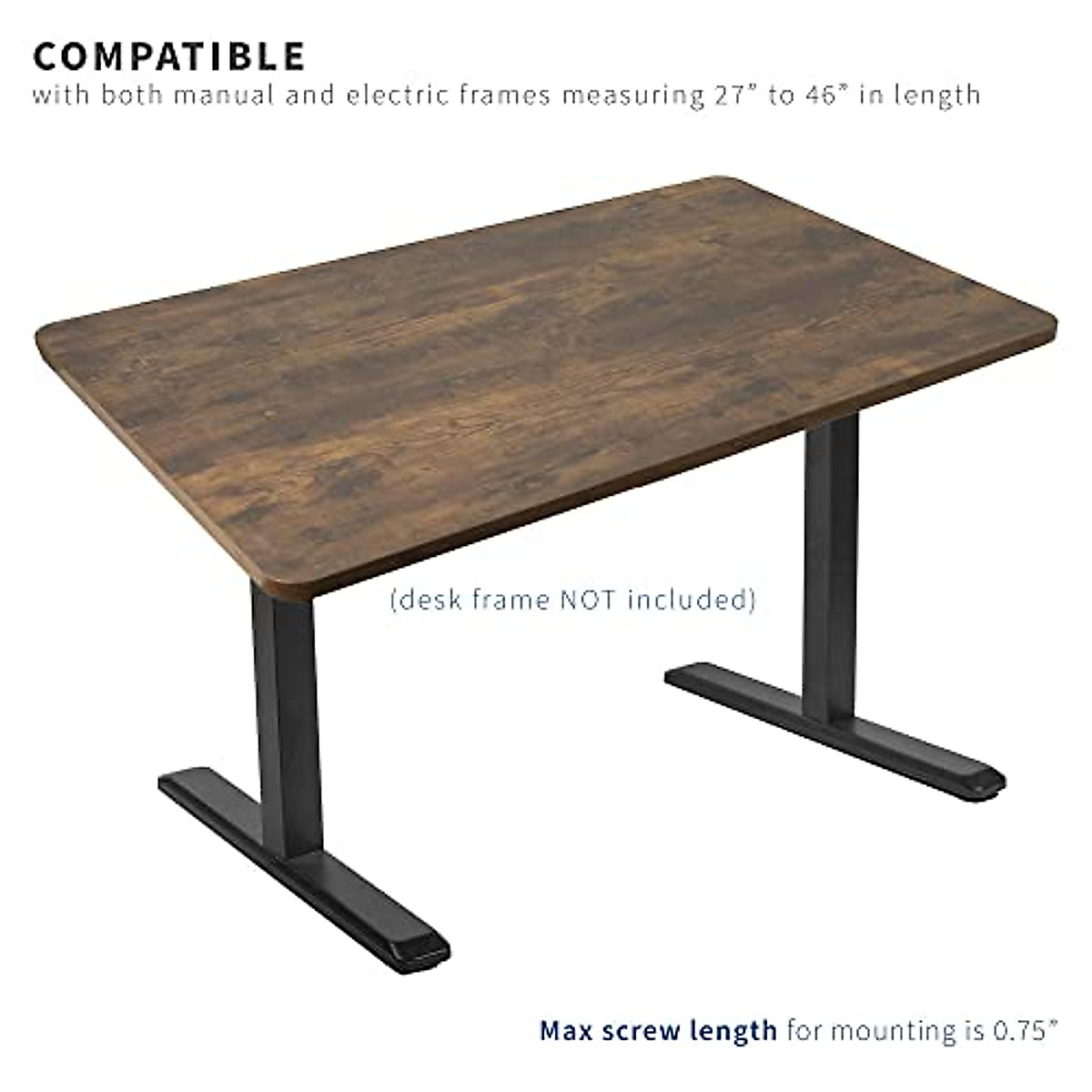 VIVO Universal 48 x 30 inch Solid One-Piece Table Top for Standard and Sit to Stand Height Adjustable Home and Office Desk Frames, Rustic Vintage Brown, DESK-TOP48-30N