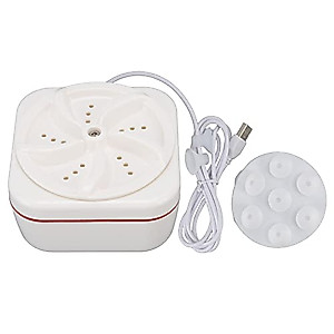 Mini Ultrasonic Washing Machine 5V 18W USB Powered Ultrasonic Foldable Portable TurbineWashing Machine for Dormitory Travel White