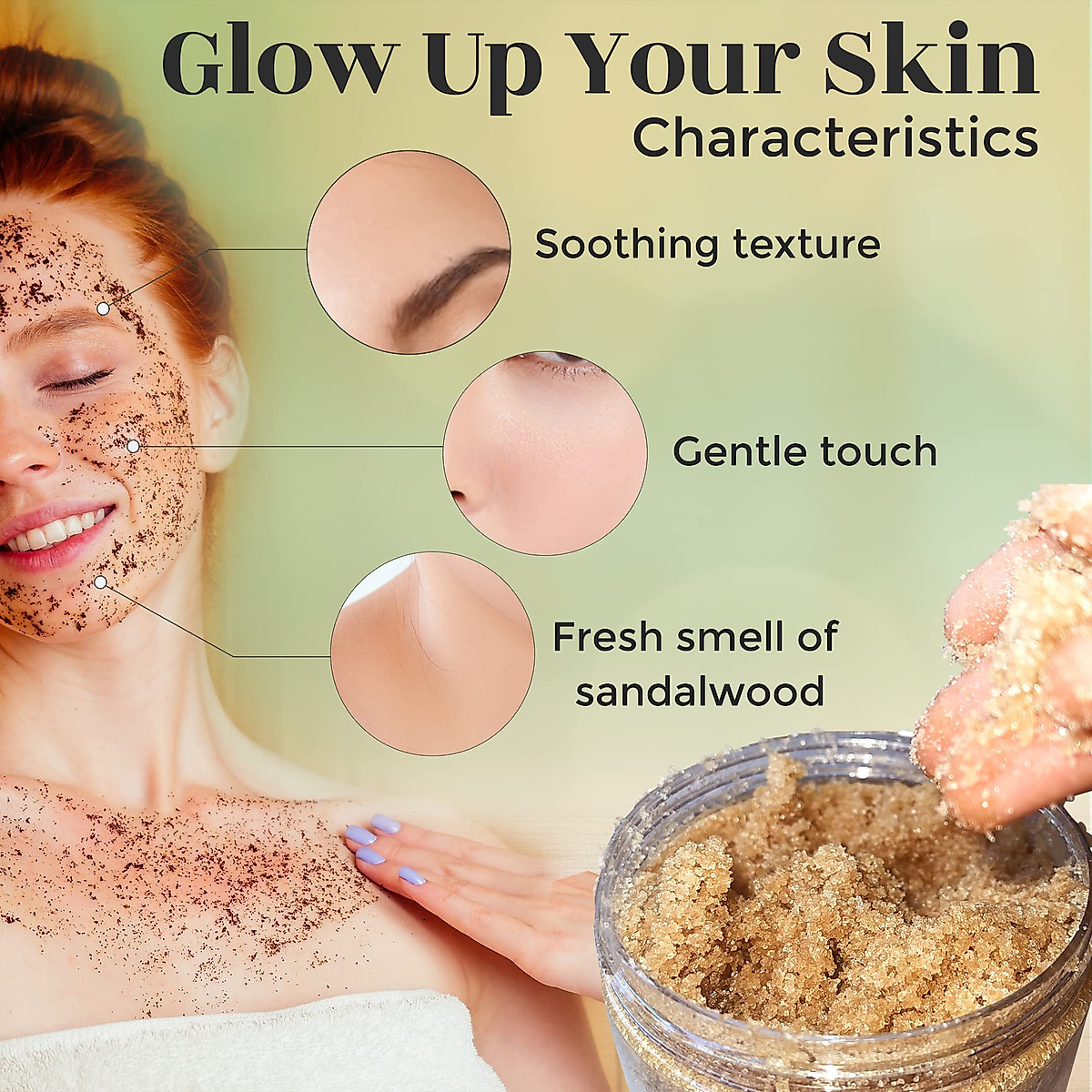 LUVUX Shea Brown Sugar Scrub - Exfoliating Body Scrub for Healthy, Silky, and Instant Glowing Skin – Fights Acne Scars, Stretch Marks, and Wrinkles - Natural Moisturizer and Soothing Texture - 15.84 Oz - Sandalwood Oil Scent