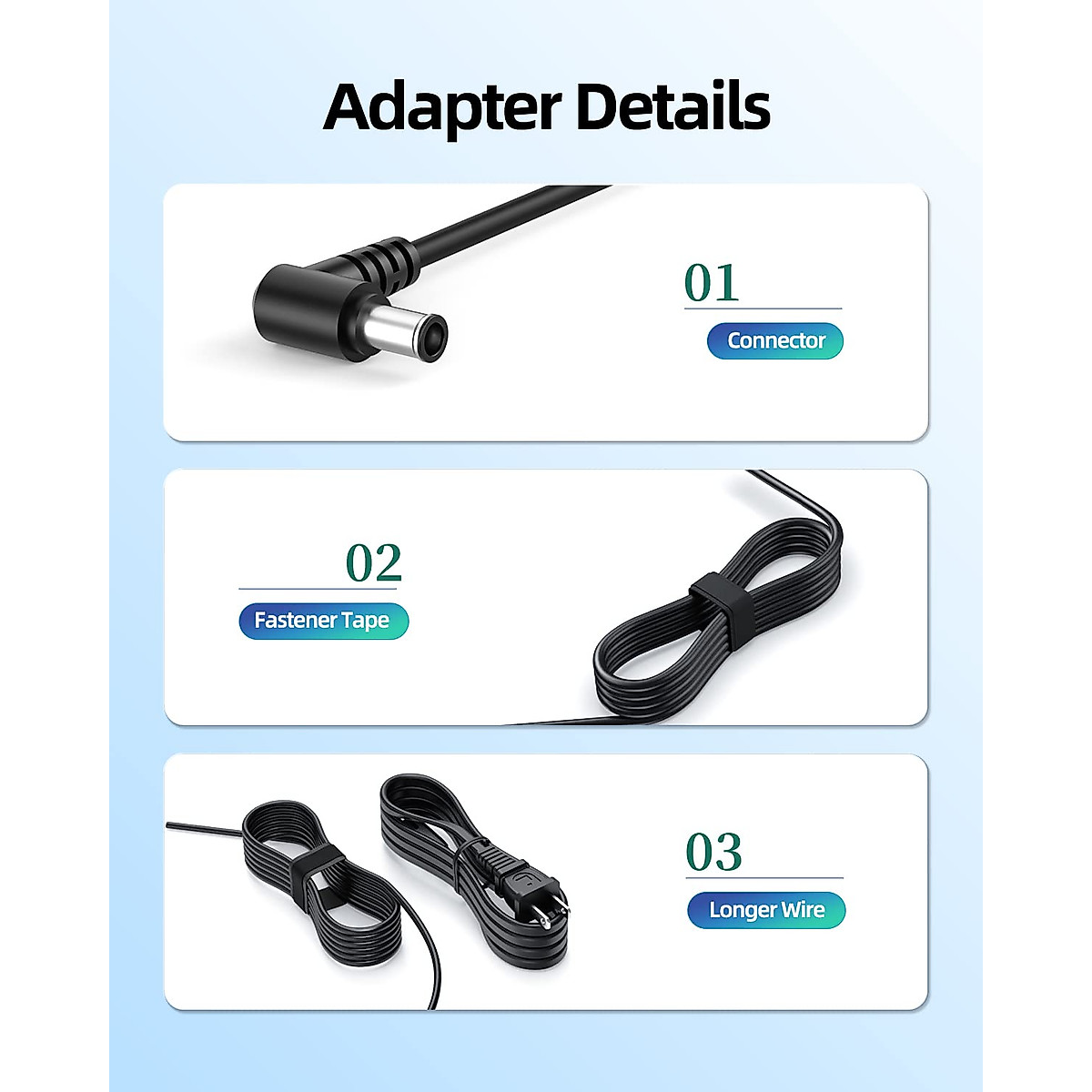 19V Power Cord Fit for LG-Monitors 22TN410V 24MS500/MS550/TL510V/TL520U/TL520V/TL510U 25MS550/MS550-B 27GL650F-B/GL63T-B/GS75QX/GS75Q-B 28TK420S/TL520V/TL510V/TN525V/TN515V Supply Adapter AC Charger