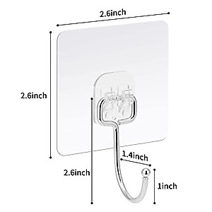 Adhesive Hook Kitchen Wall Hook - for Hanging 23lb Self Adhesive Hook Transparent Seamless Hook, Waterproof and Oil Resistant Bathroom Shower Outdoor Kitchen Door Home Decor Adhesive Hook(30 Hooks)
