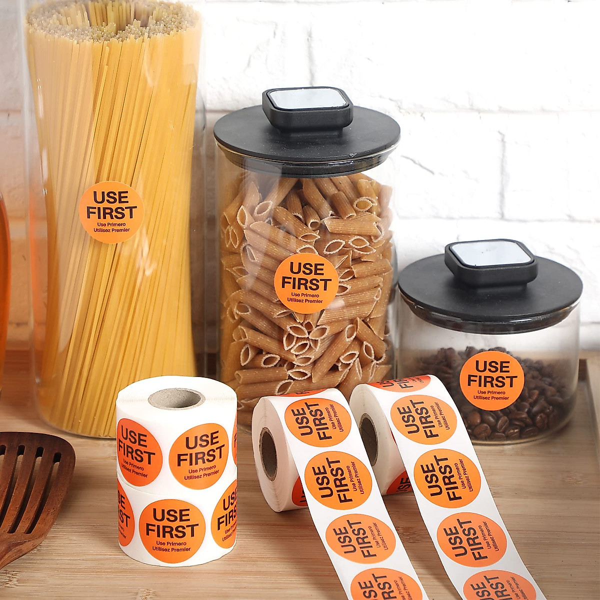 Epakh 2000 Pcs Use First Stickers Food Service 1.5 Inch Inventory Control Labels for Restaurant Permanent Adhesive Food Circle Dot Label Paper(Orange)