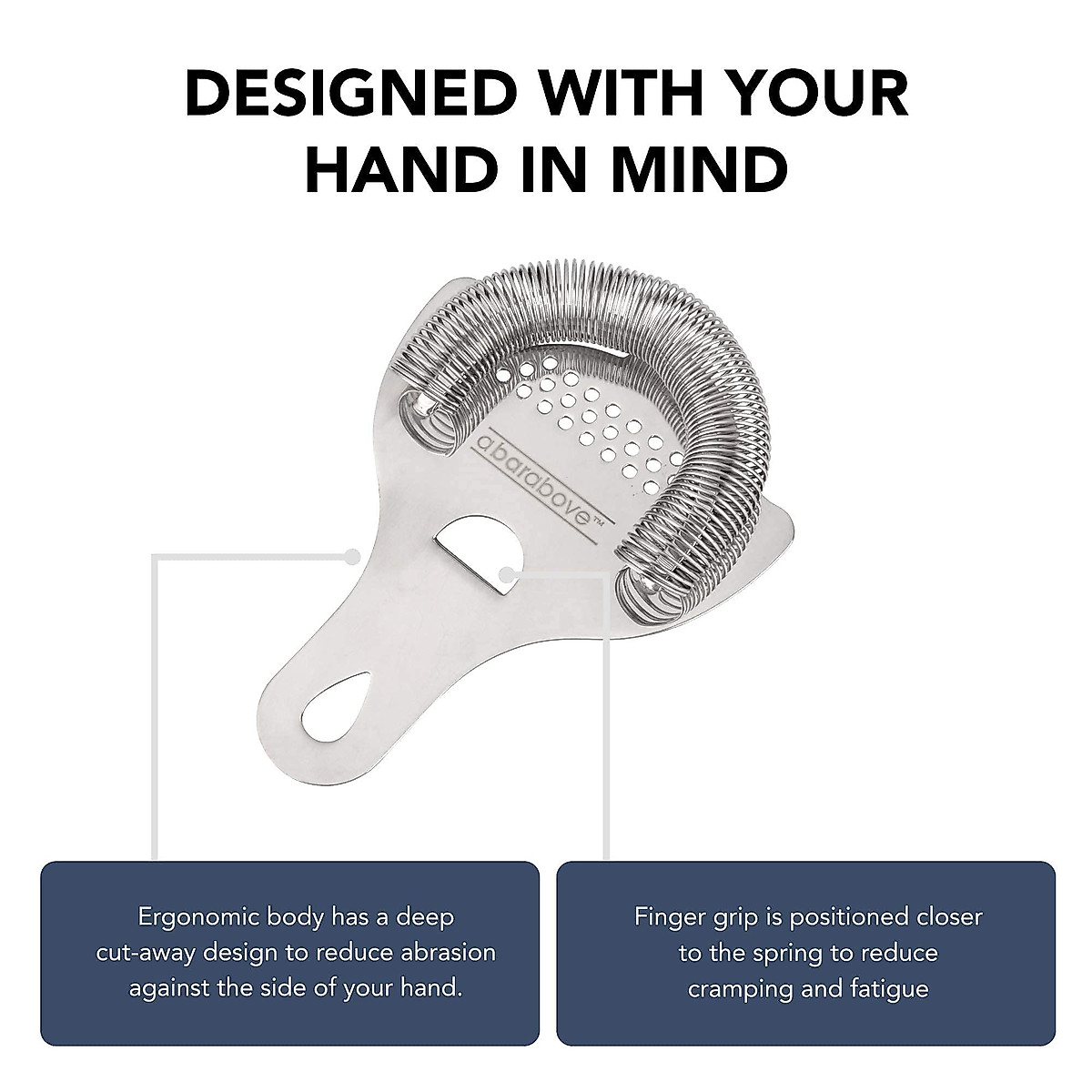 A Bar Above Bundle: 1oz/2oz Stainless Steel Bell Jigger and Stainless Steel Hawthorn Cocktail Strainer