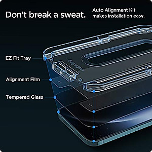 Spigen Tempered Glass Screen Protector [GlasTR EZ FIT- Privacy] Designed for iPhone 12 Pro Max - 2 Pack