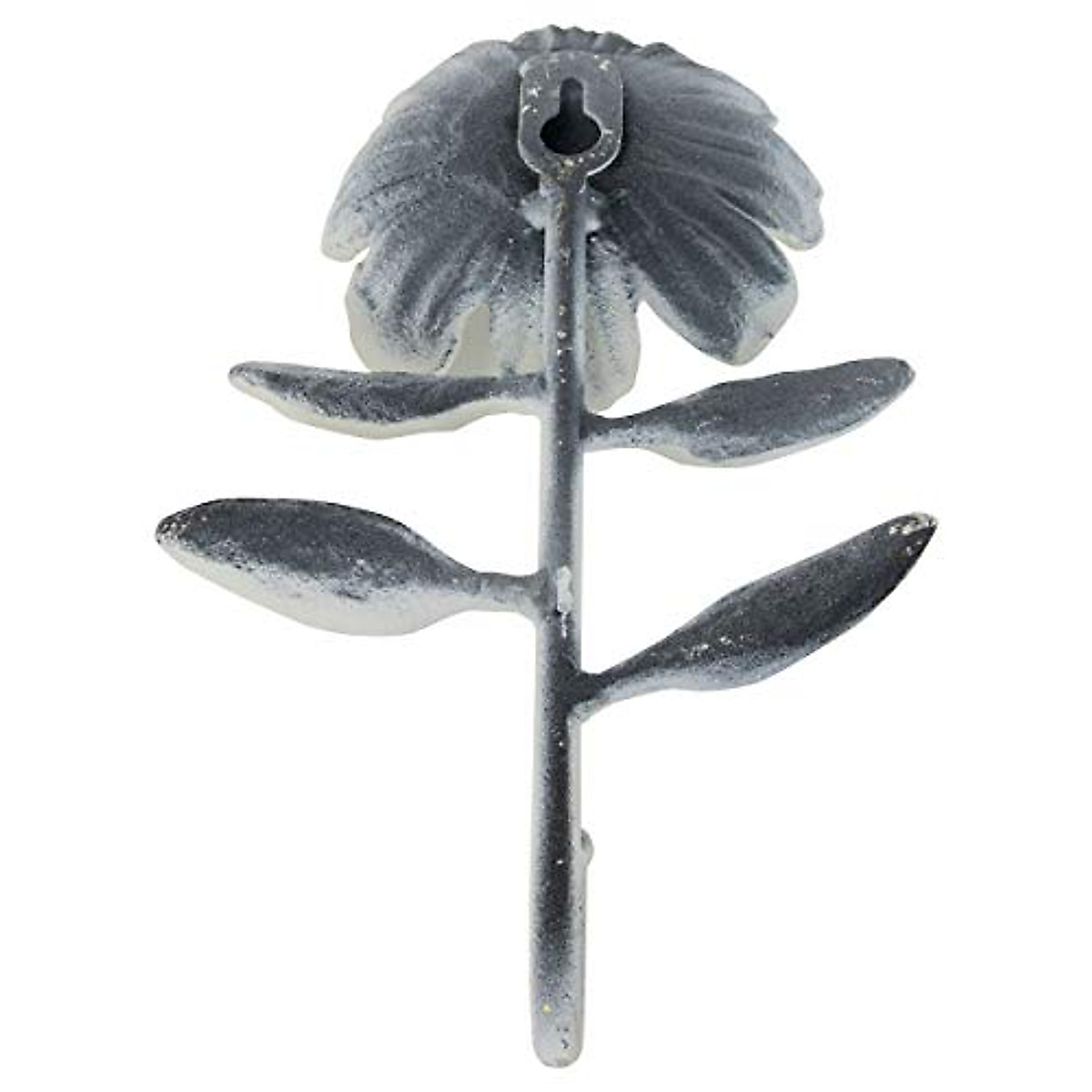 Foreside Home & Garden White Rustic Antique Flower Decorative Metal Wall Hook