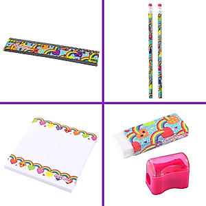 GirlZone Rainbow Jumbo Arts and Crafts Filled Stationery Pencil Case for Girls, Great Gift for Girls