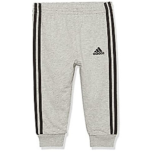 adidas Baby Boys Long Sleeve Cotton Tee Joggers Set Pants, Black, 12 Months US