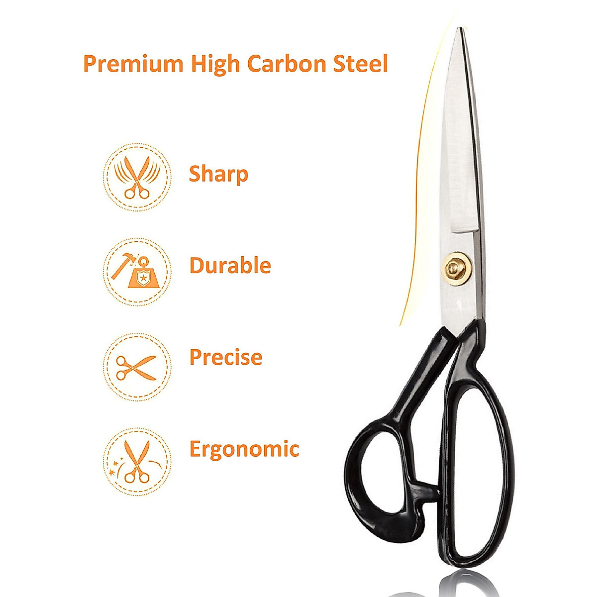 Sewing Scissors Ultra Sharp + Free Craft Knife - 9" Heavy Duty Professional Shears - All Purpose Scissors: Office & Crafts, Perfect for Seamstress, Tailors, Dressmakers, Students, Artists