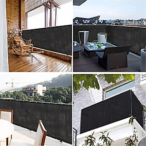 MVPNET 6' x 10' 90% Fence Privacy Screen Black Fence Covering Heavy Duty Privacy with Grommets 90% Mesh Tarp Sun Screens for Patio,Garden, Backyard,Outdoor.