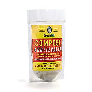 FCMP Outdoor Dual Body Tumbling Composter by HOTFROG & Green Pig Compost Accelerator Converts Yard Waste to Fertile Humus in 30 Days and Helps Control Odors Associated with Compost Piles, 1 Bag