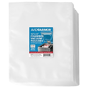 Avid Armor – Chamber Machine Pouches, Pre-Cut Chamber Vacuum Sealer Bags, Heavy Duty Seal Pouch, BPA-Free Chamber Sealer, 10x13, Pack of 250 Vacuum Chamber Pouches