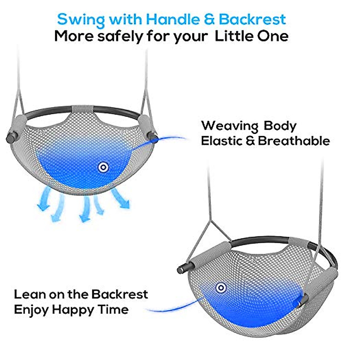 Hi-Na Kids Swing Seats Indoor Hand-Made with Adjustable Rope, Outdoor Tree Child Swing Seat for Kids for Backyard, Playground, Outside