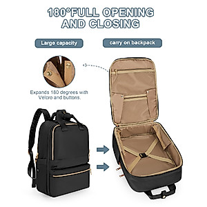 CADOLIM Large Travel Backpack Carry On Flight Approved Black Backpack For Travel Backpacks Waterproof Personal Item Backpack Travel Bag For Women Mens Mochila De Viaje Traveling Backpack