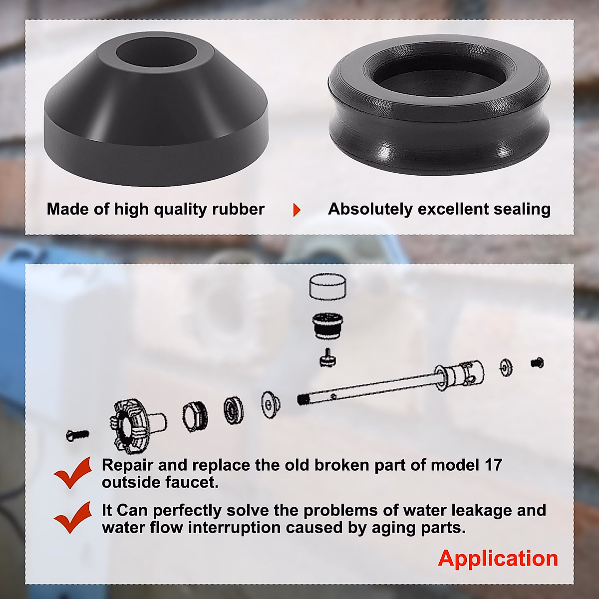 yourour RK-17MH Repair Kit Metal Handle,Outside Faucet,Compatible with Woodford Model 17